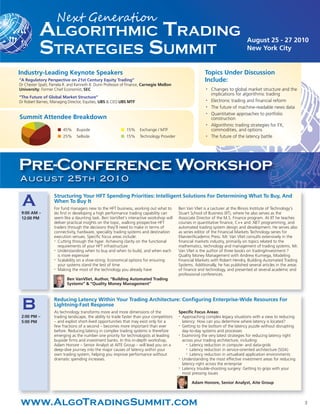 Next Generation Algorithmic Trading Strategies Summit 2010 | PDF ...