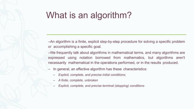 Algorithm n problem solving x | PPT