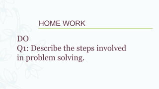 Algorithm n problem solving x | PPT