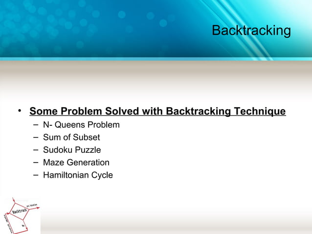 BackTracking Algorithm: Technique and Examples | PPT
