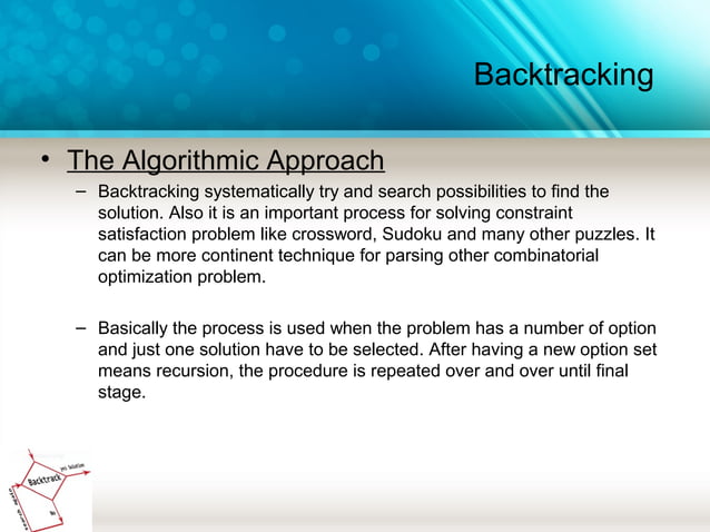 Backtracking Algorithm Technique And Examples Ppt