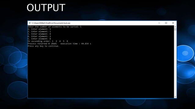 Presentation about Bubble Sort | PPTX