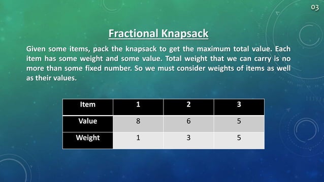 Greedy Algorithm Fractional Knapsack Pptx Technology And Computing