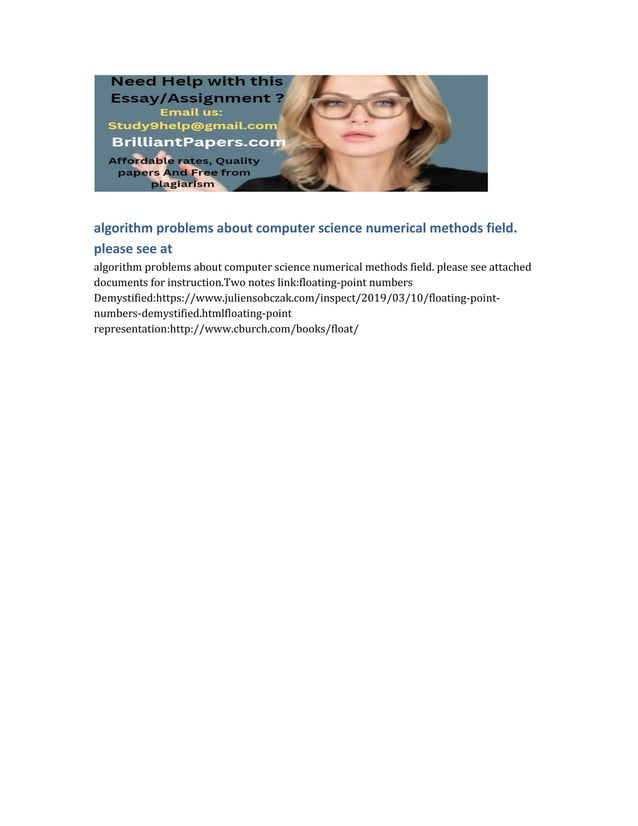algorithm problems about computer science numerical methods please see ... algorithm problems about computer science numerical methods please see ...