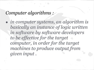 Algorithms. | PDF