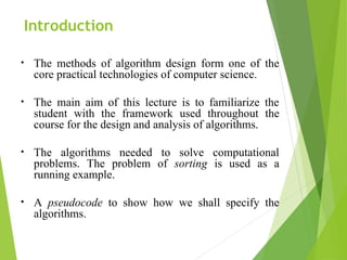 algorithms-1 master in computer application | PPT
