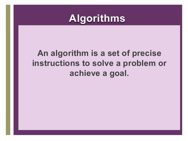 Algorithms KS1 & KS2