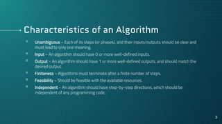 Algorithms Part 1 | PPT