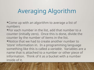 ALGORITHMS BASIC PRESENTATION FOR EVERYONE TO UNDERSTAND | PPTX