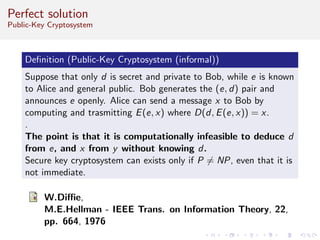Algorithms and Complexity: Cryptography Theory | PPT
