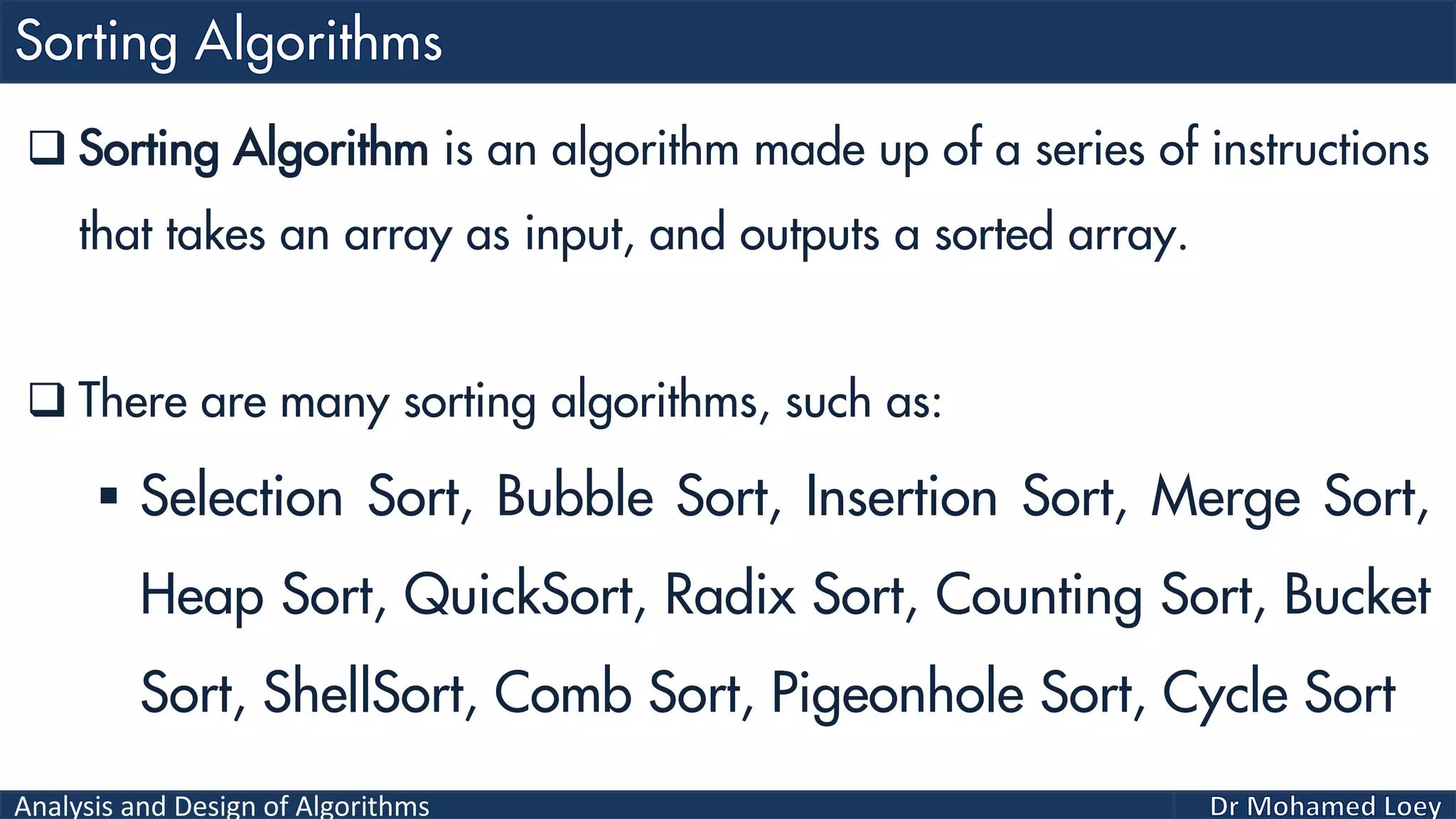 Algorithms Lecture 4 Sorting Algorithms I Ppt 6795