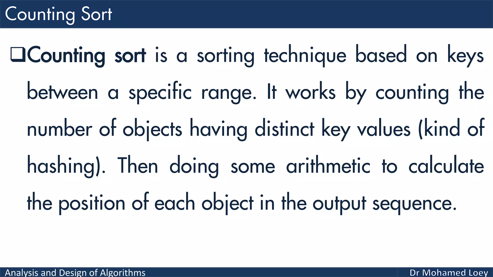Algorithms Lecture 5 Sorting Algorithms Ii Ppt