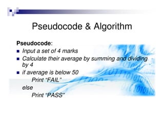 Algorithms and flowcharts | PPT