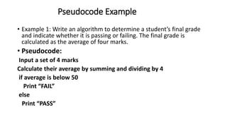 Algorithms and flow charts | PPT