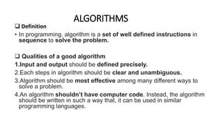 Algorithms and flow charts | PPT