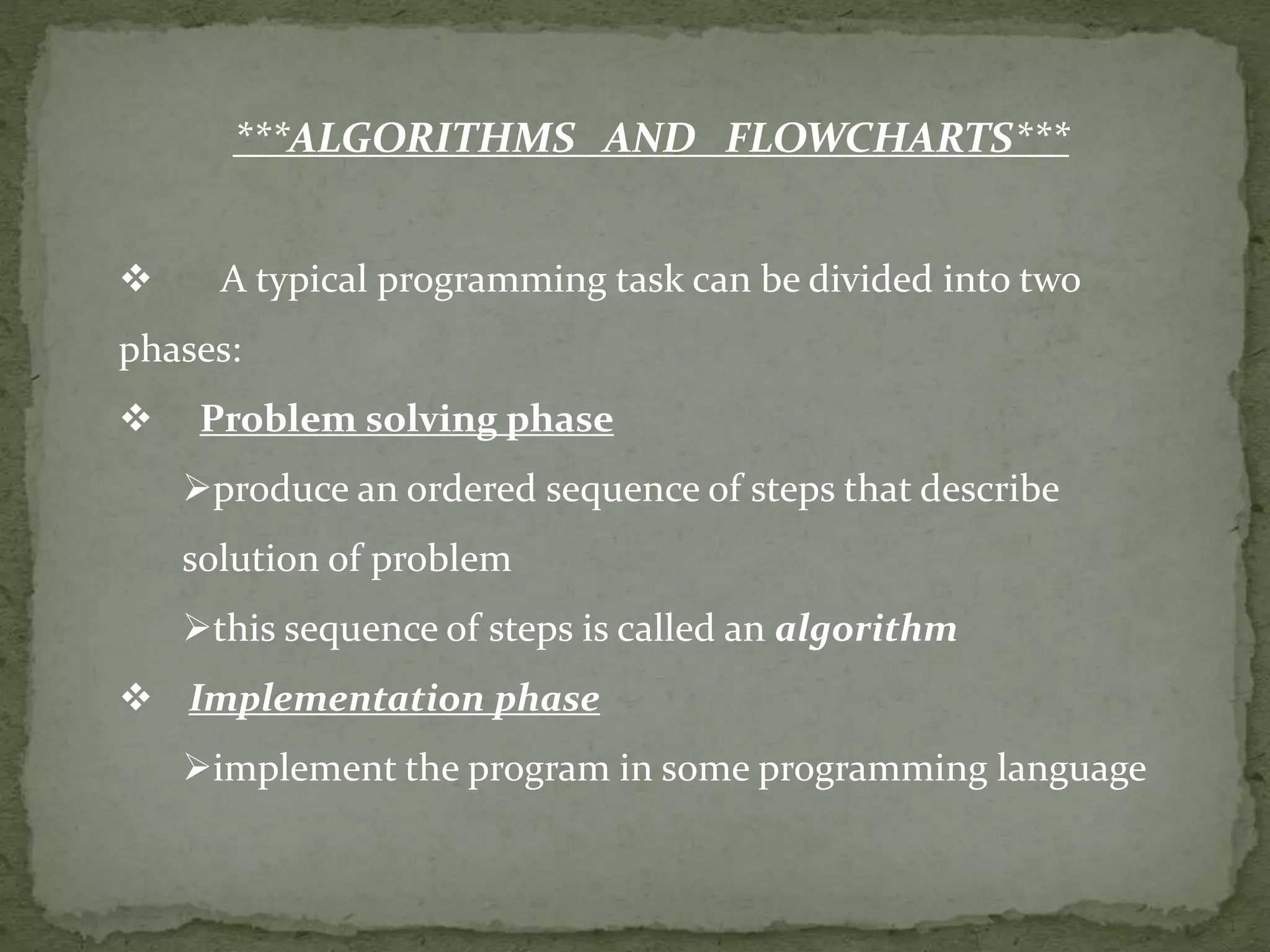 Algorithms and flowcharts by Haseeb Khan | PPT