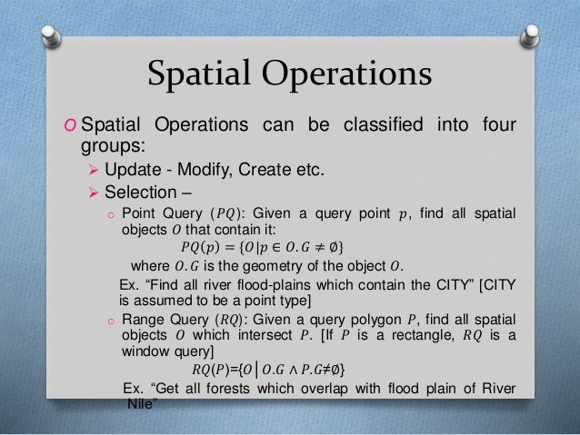 Algorithms for Query Processing and Optimization of Spatial Operations Algorithms for Query Processing and Optimization of Spatial Operations