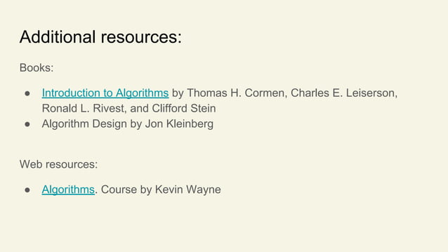 Algorithms. Basic course | PPT