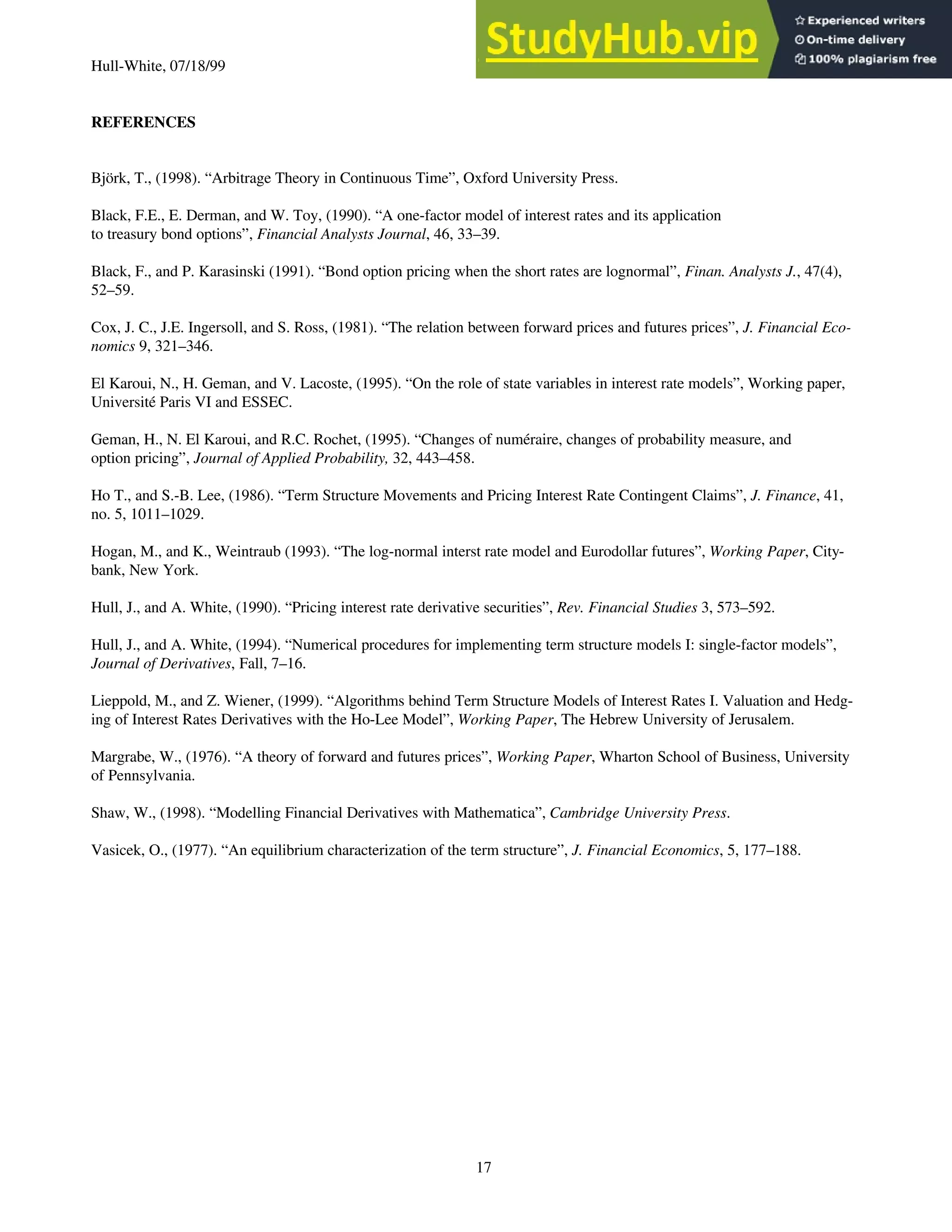 Algorithms Behind Term Structure Models II Hull-White Model | PDF