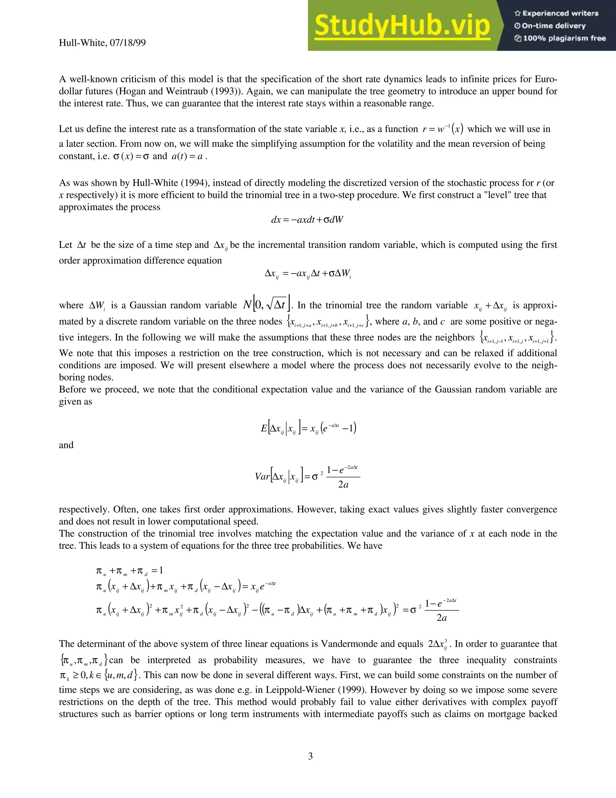 Algorithms Behind Term Structure Models II Hull-White Model | PDF