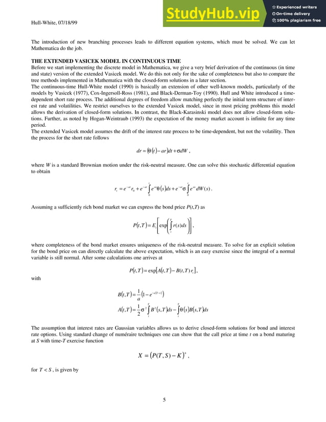 Algorithms Behind Term Structure Models II Hull-White Model | PDF | Stocks and Bonds | Personal ...