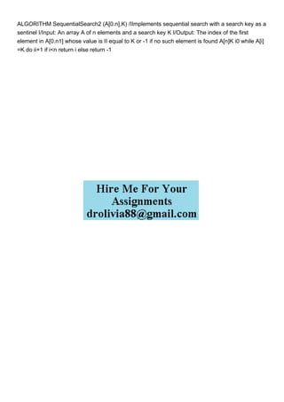 ALGORITHM SequentialSearch2 A0nK IImplements sequenti.pdf | Free Download