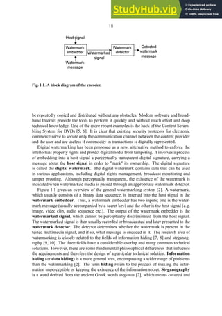 ALGORITHMS FOR AUDIO WATERMARKING AND STEGANOGRAPHY | PDF