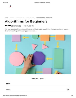 Algorithms for Beginners - Edukite | PDF
