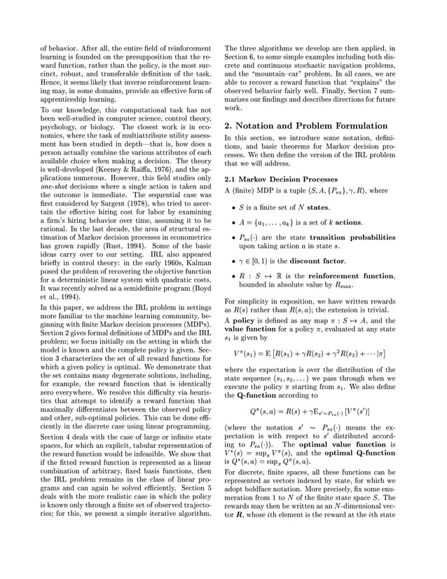 Algorithms for inverse reinforcement learning | PDF