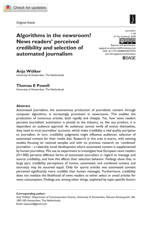 Algorithms in the newsroom | PDF | Desktop Publishing | Computer ...