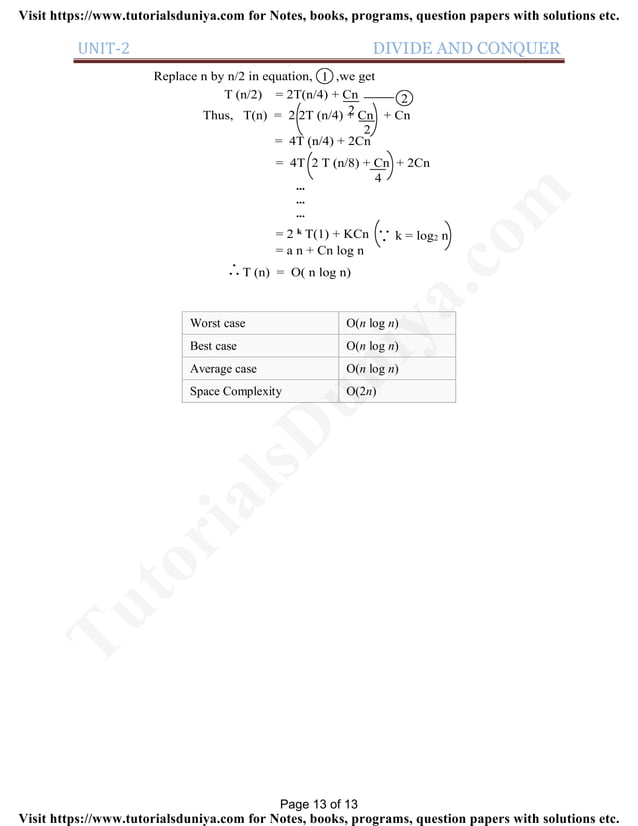 Algorithms Notes 2 Tutorials Duniya Pdf