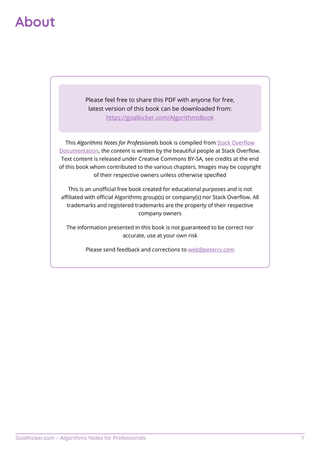 Algorithms notes for professionals | PDF