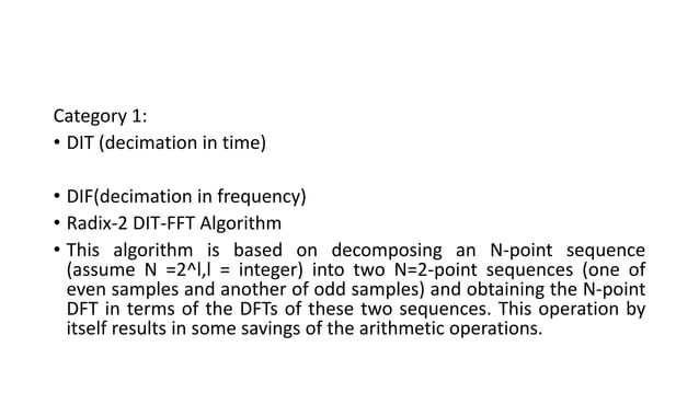 Algorithms Of Fft Pptx