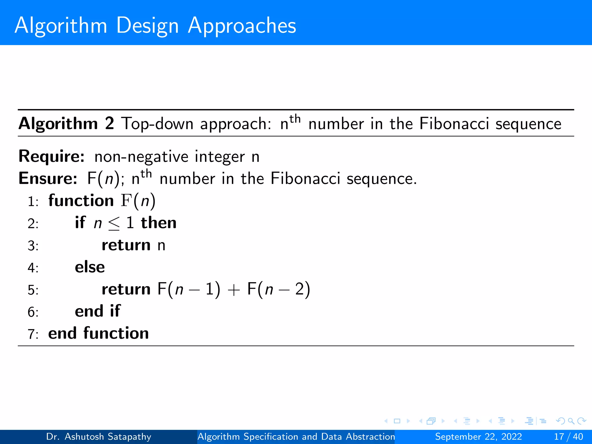 Algorithm Specification And Data Abstraction Ppt