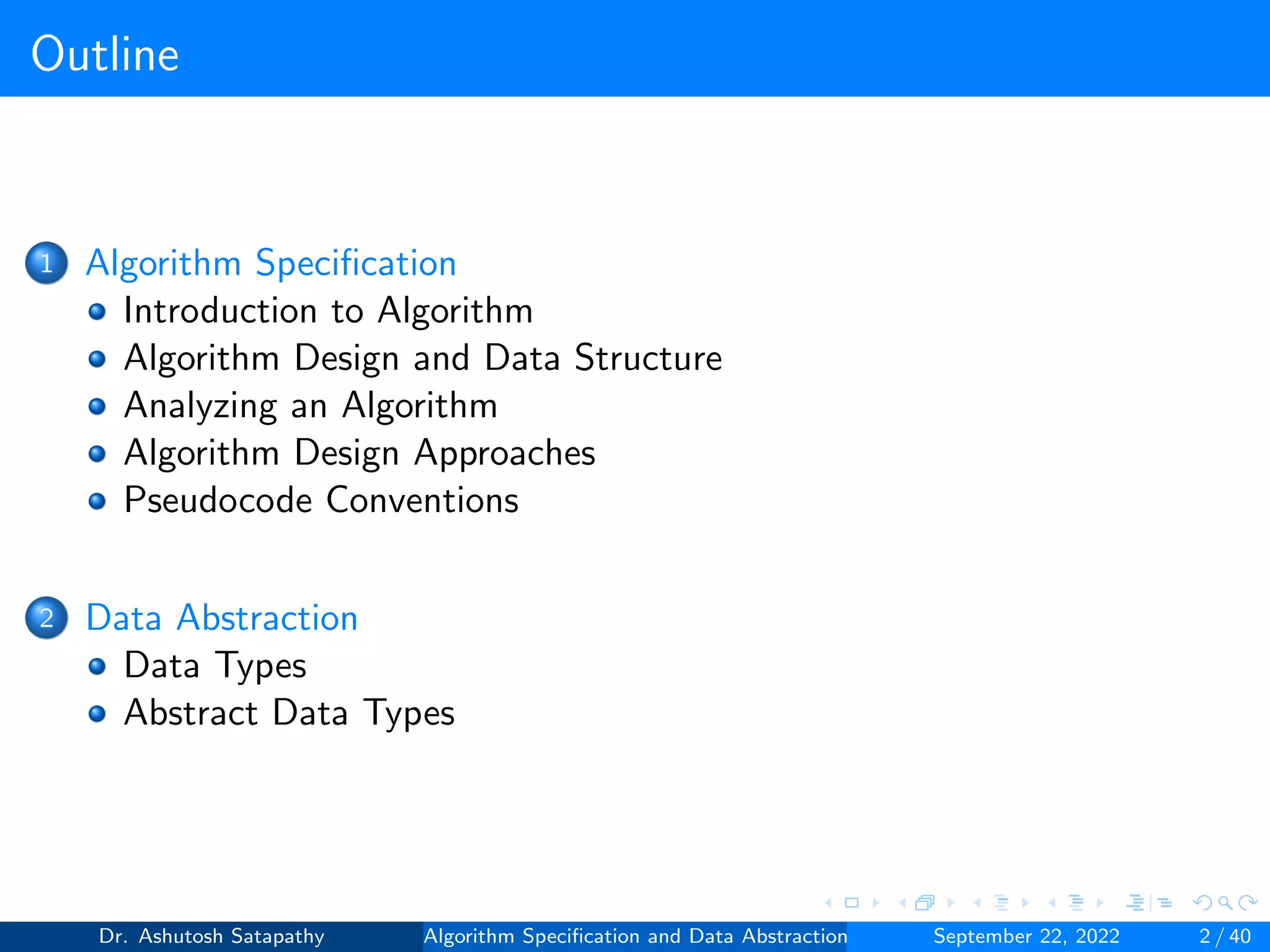 Algorithm Specification And Data Abstraction Ppt