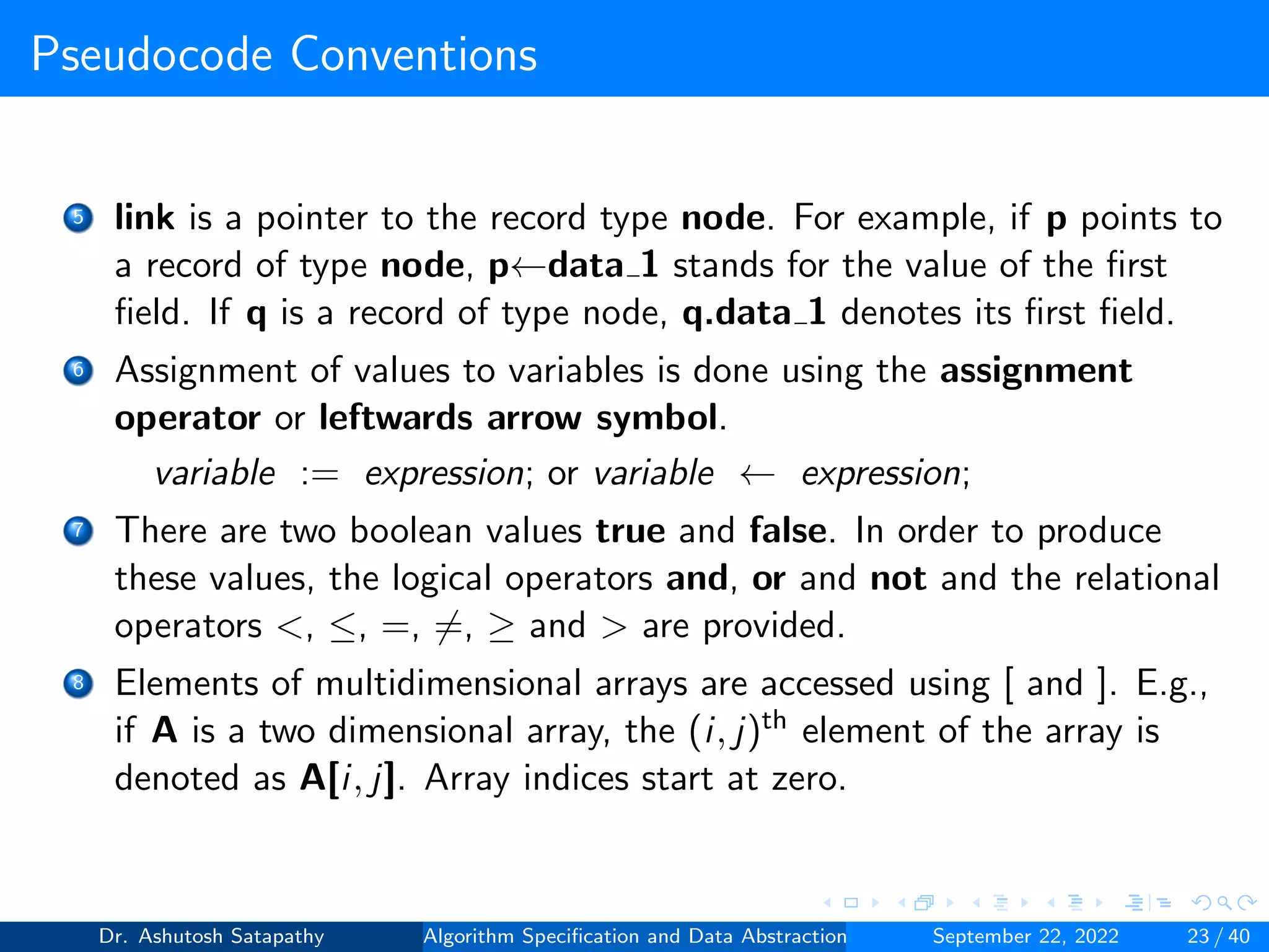 Algorithm Specification And Data Abstraction Pdf