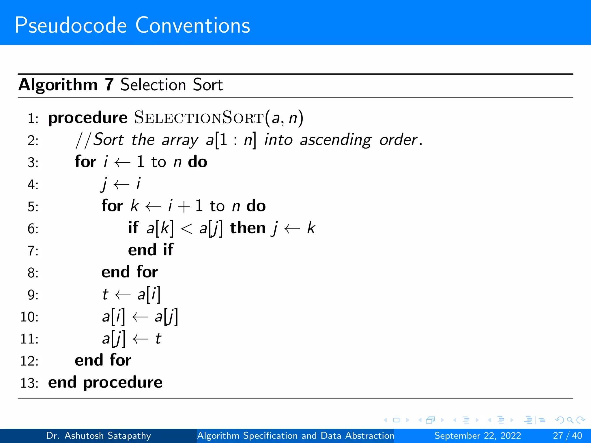 Algorithm Specification And Data Abstraction Ppt