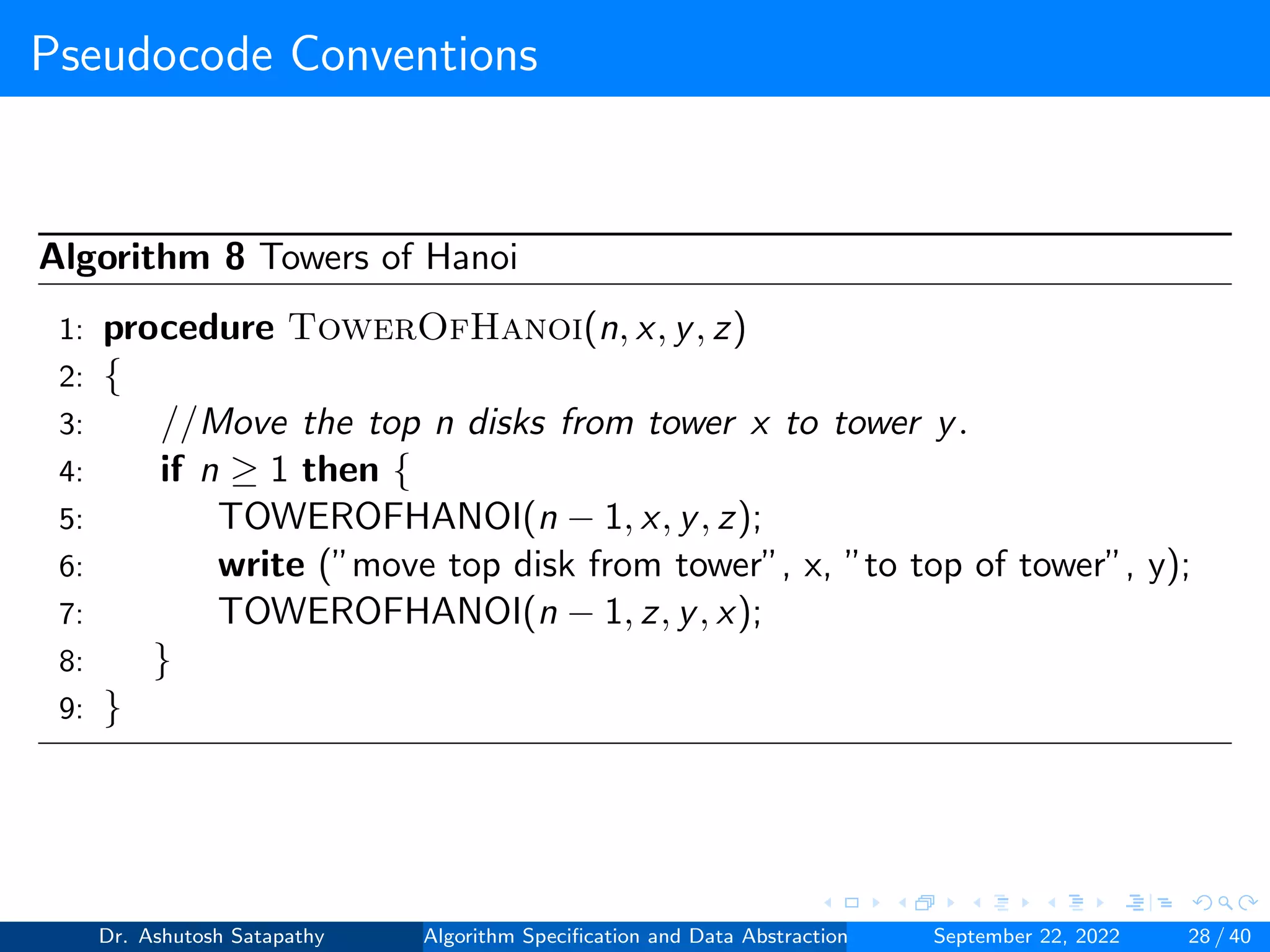 Algorithm Specification And Data Abstraction Ppt