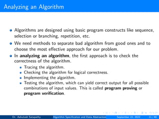 Algorithm Specification and Data Abstraction | PDF