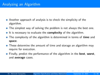 Algorithm Specification and Data Abstraction | PDF