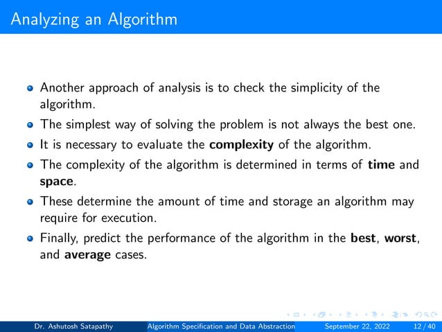 Algorithm Specification and Data Abstraction | PDF