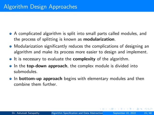 Algorithm Specification And Data Abstraction Ppt