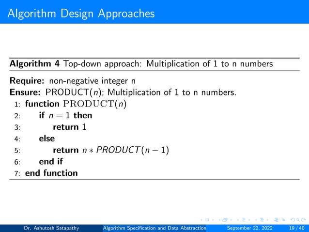 Algorithm Specification and Data Abstraction | PDF