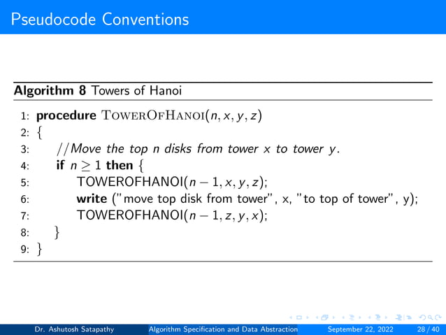 Algorithm Specification And Data Abstraction Ppt
