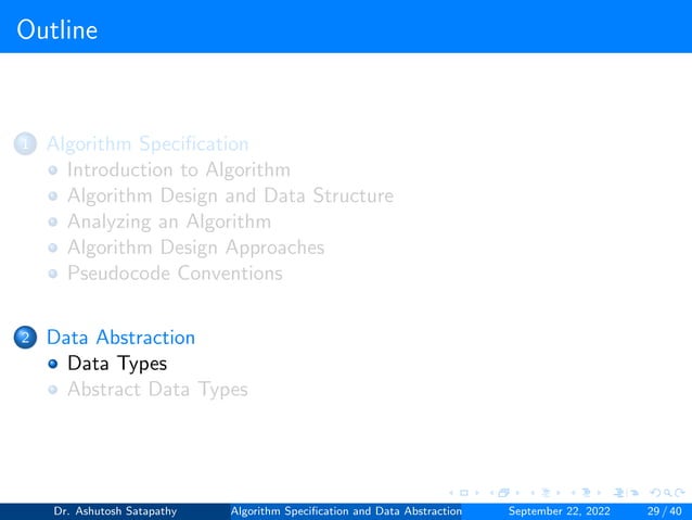 Algorithm Specification and Data Abstraction | PDF