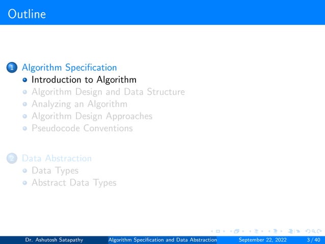 Algorithm Specification And Data Abstraction Ppt