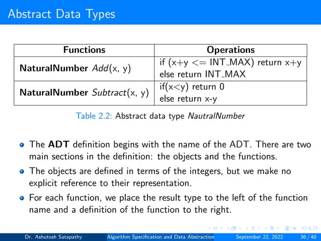 Algorithm Specification And Data Abstraction Ppt
