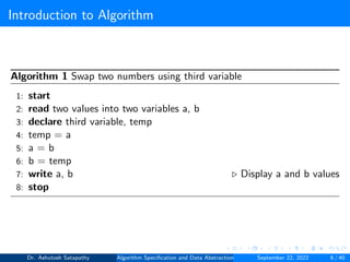 Algorithm Specification and Data Abstraction | PDF