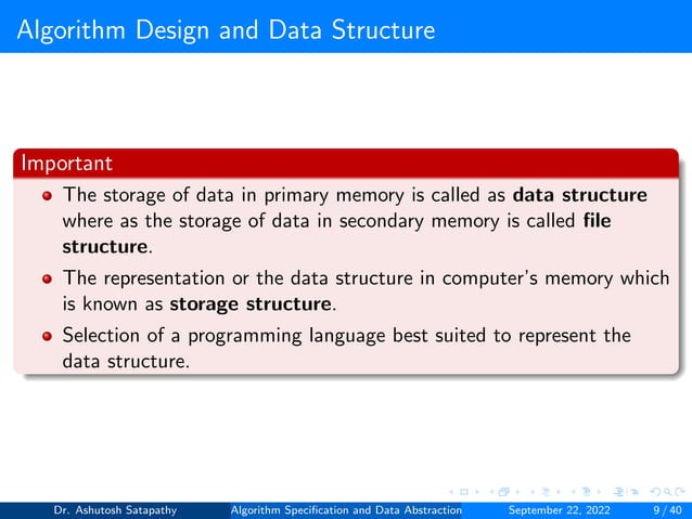Algorithm Specification And Data Abstraction Ppt