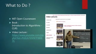 스터디 초안 발표 - 알고리즘 (한양대 오픈소스동아리) | PPT